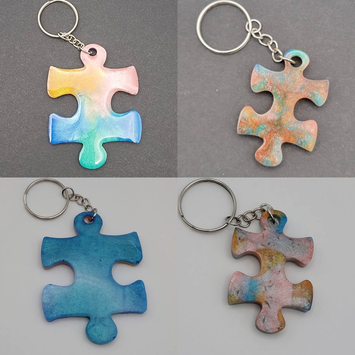 Puzzle Piece Epoxy Keychain - Etsy