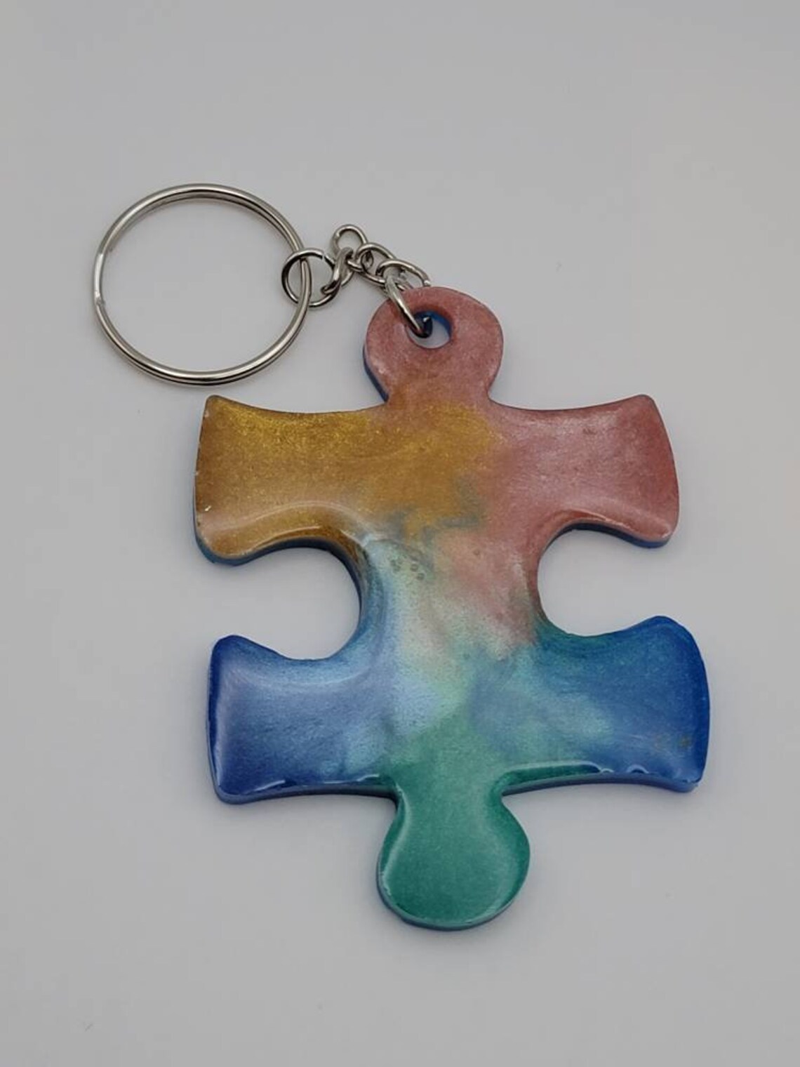 Puzzle Piece Epoxy Keychain - Etsy