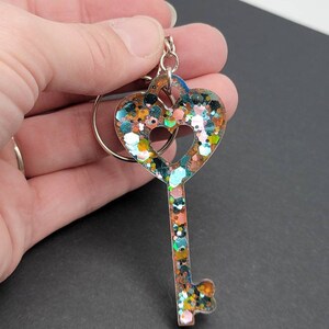 Heart Key, Resin Keychain - Etsy