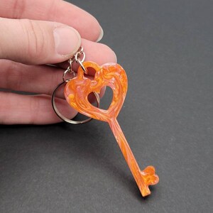 Heart Key, Resin Keychain - Etsy