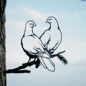 Metal White Doves "love Birds" Yard Art & Garden Decoration - Etsy
