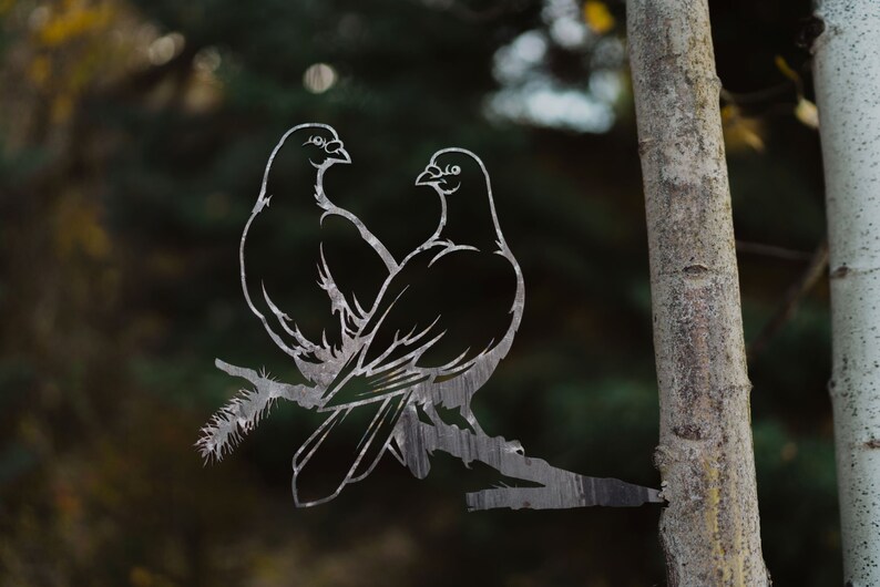 Metal White Doves "love Birds" Yard Art & Garden Decoration - Etsy