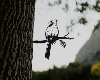 Metal Cardinal Bird, Metal Birds Garden Decoration, Wall Art, Home ...