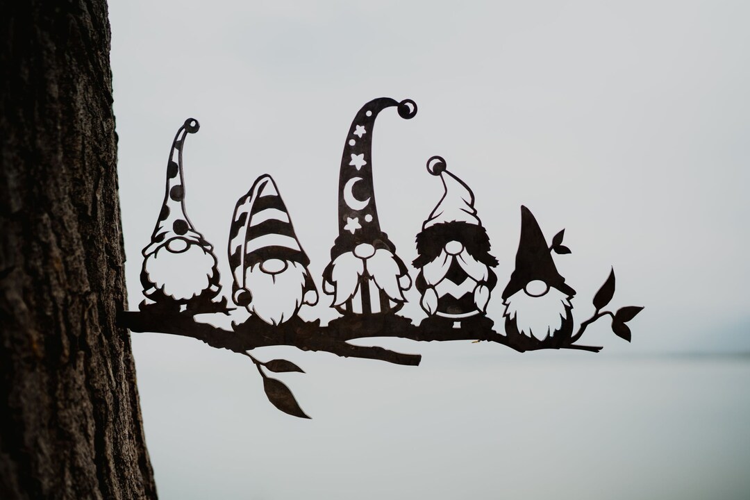 Metal Branch Gnomes Family of 5 Yard Art & Garden Decoration - Etsy