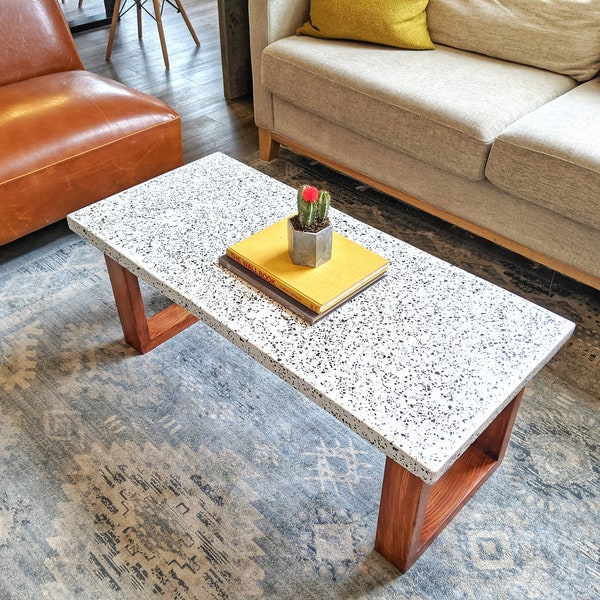 Stone and Glass Coffee Table - Etsy
