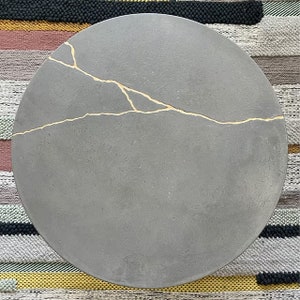 Concrete Kintsugi Round Coffee Table - Etsy