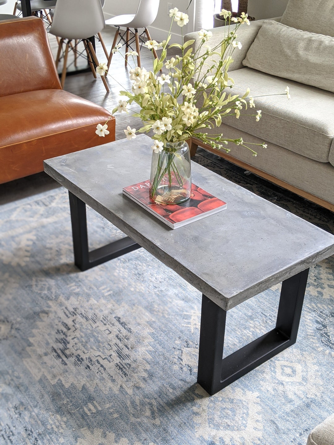 CONCRETE COFFEE TABLE Coffee Table Small Coffee Table Industrial Table ...