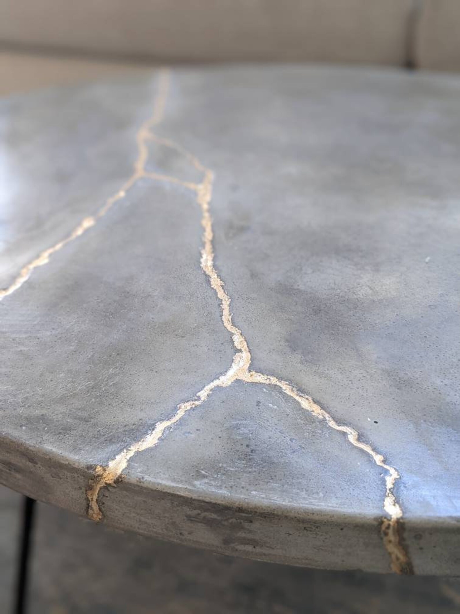 Concrete Kintsugi Round Coffee Table - Etsy