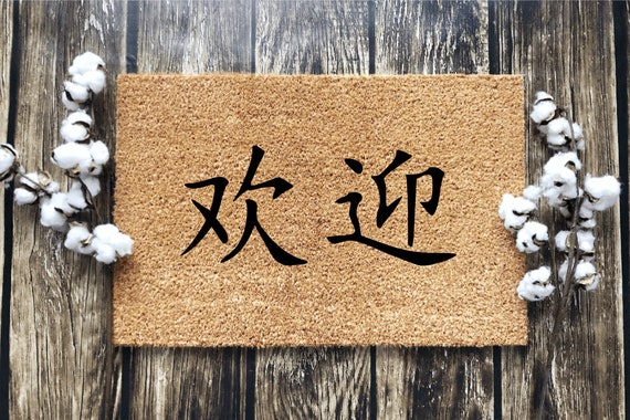Mandarin Chinese Welcome Mat Personalized Doormat | Etsy