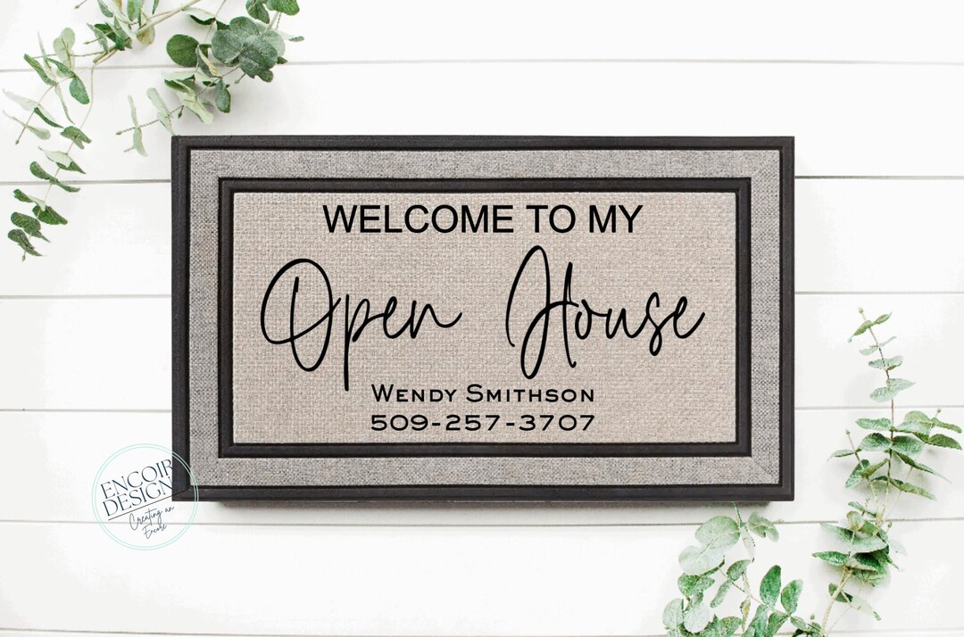 Open House Doormat, Realtor Doormat, Real Estate Agent Gift, Real ...