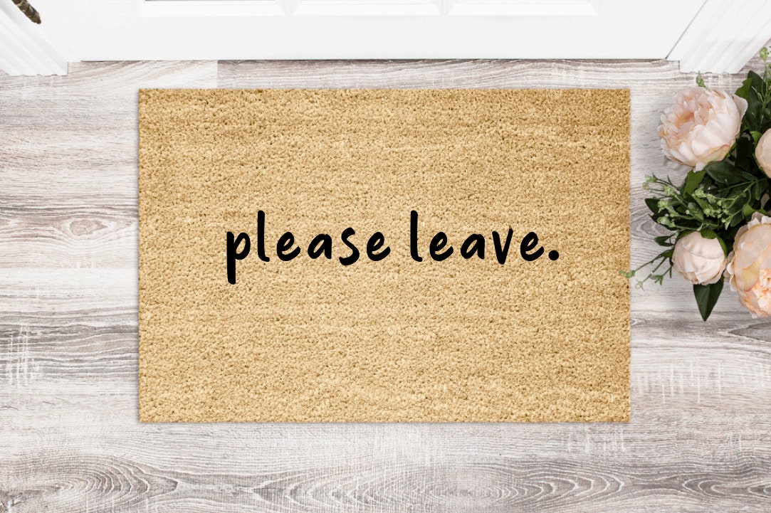Please Leave Welcome Mat Wedding Gift Custom Doormat | Etsy
