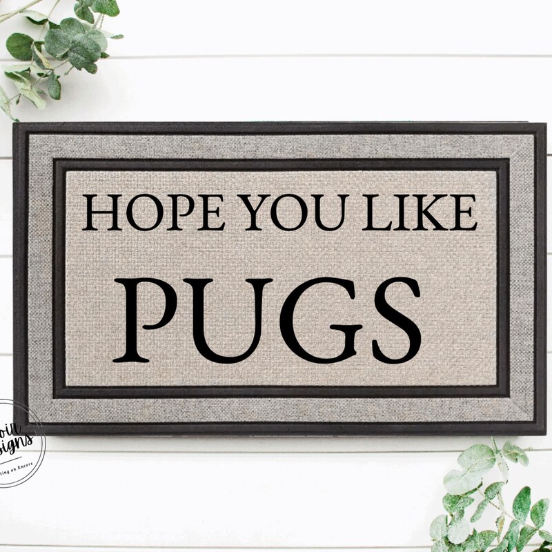 Pug Welcome Mat - Etsy