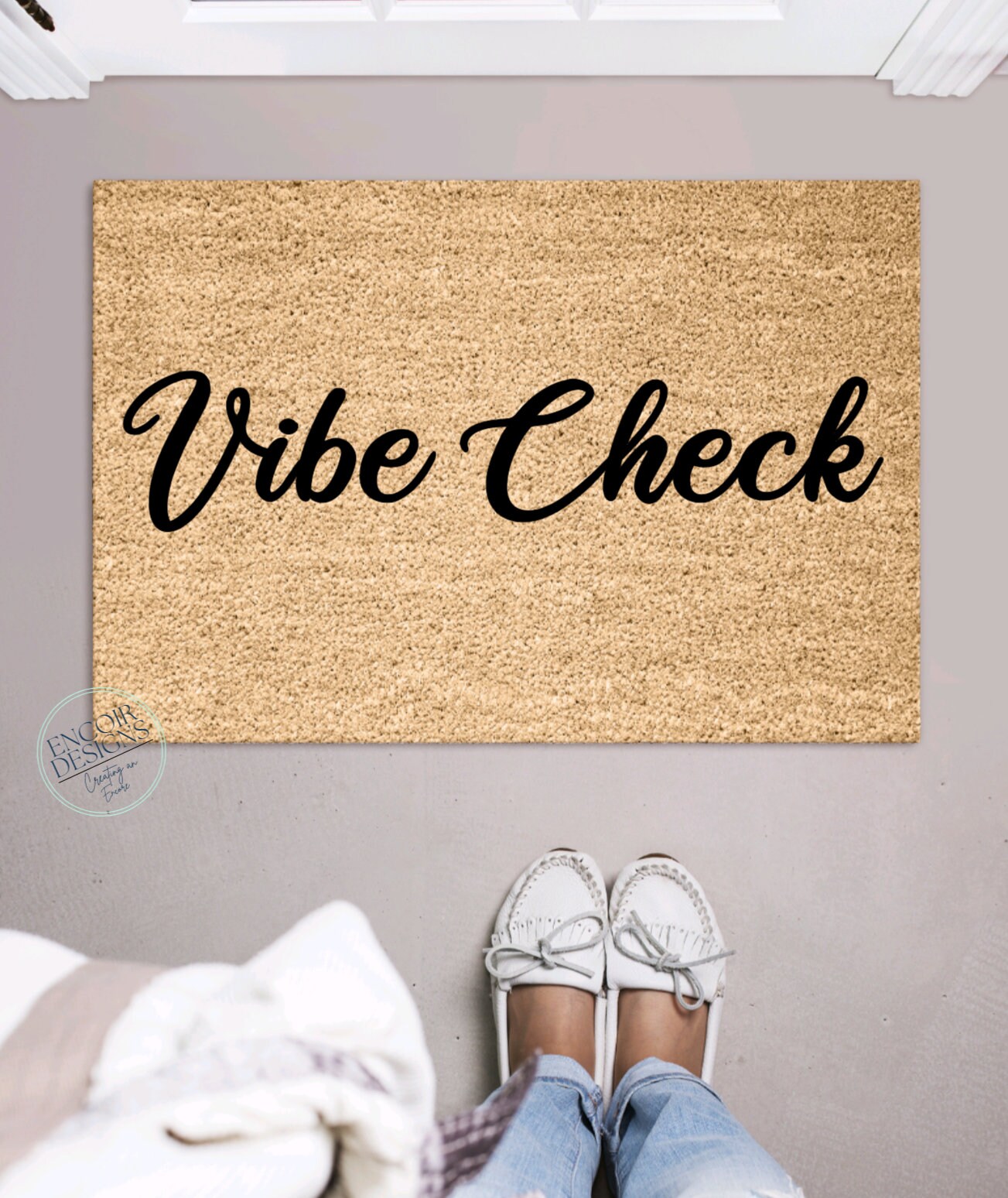 Vibe Check Doormat| Wedding Gift | Custom Doormat | Family Monogram ...