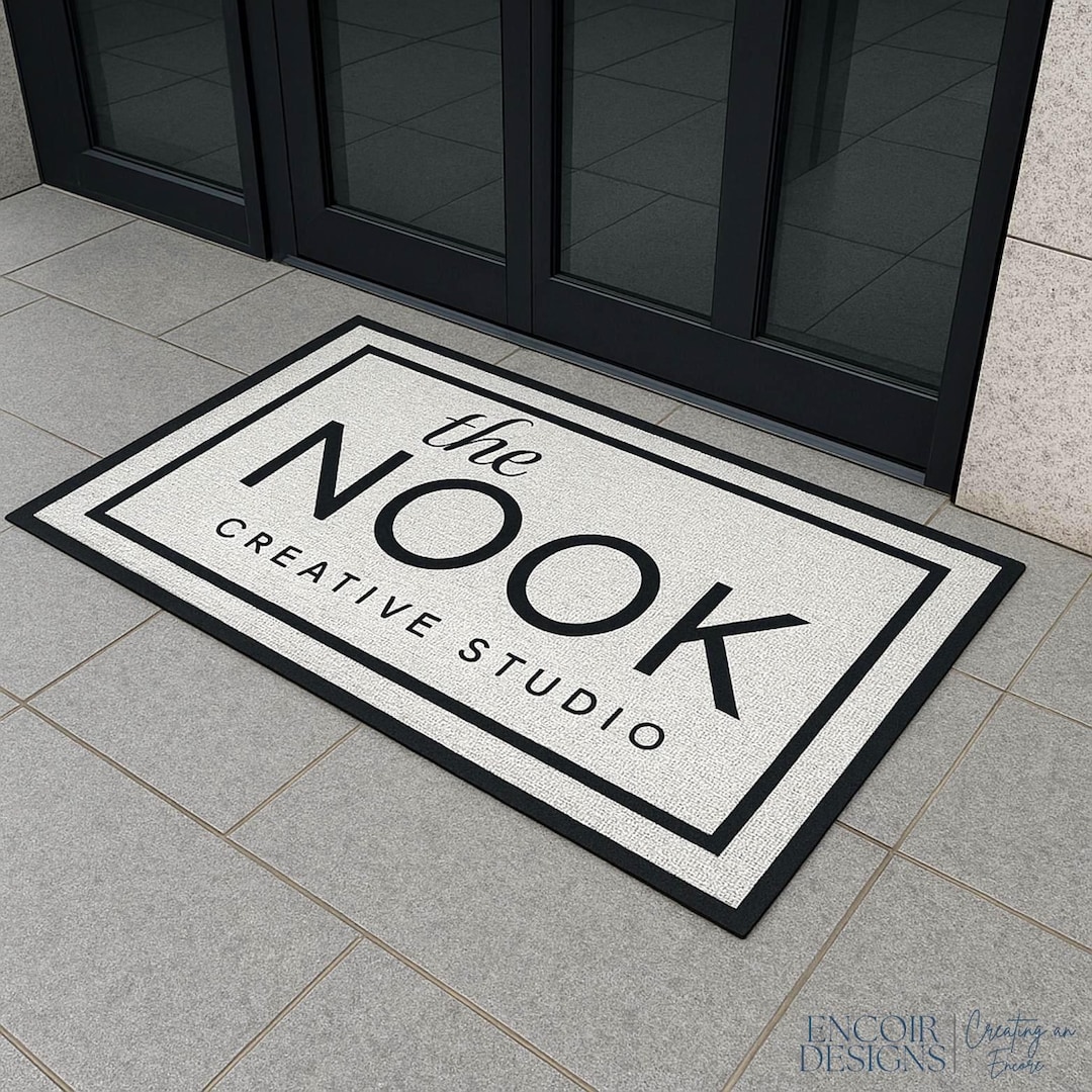 Custom Business Logo Door Mat - Your Text Here - Personalized Doormat ...