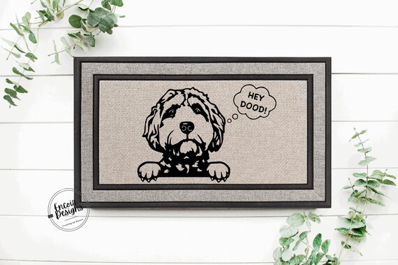 Hey Dood Golden Doodle Dog Goldendoodle Doormat - Etsy