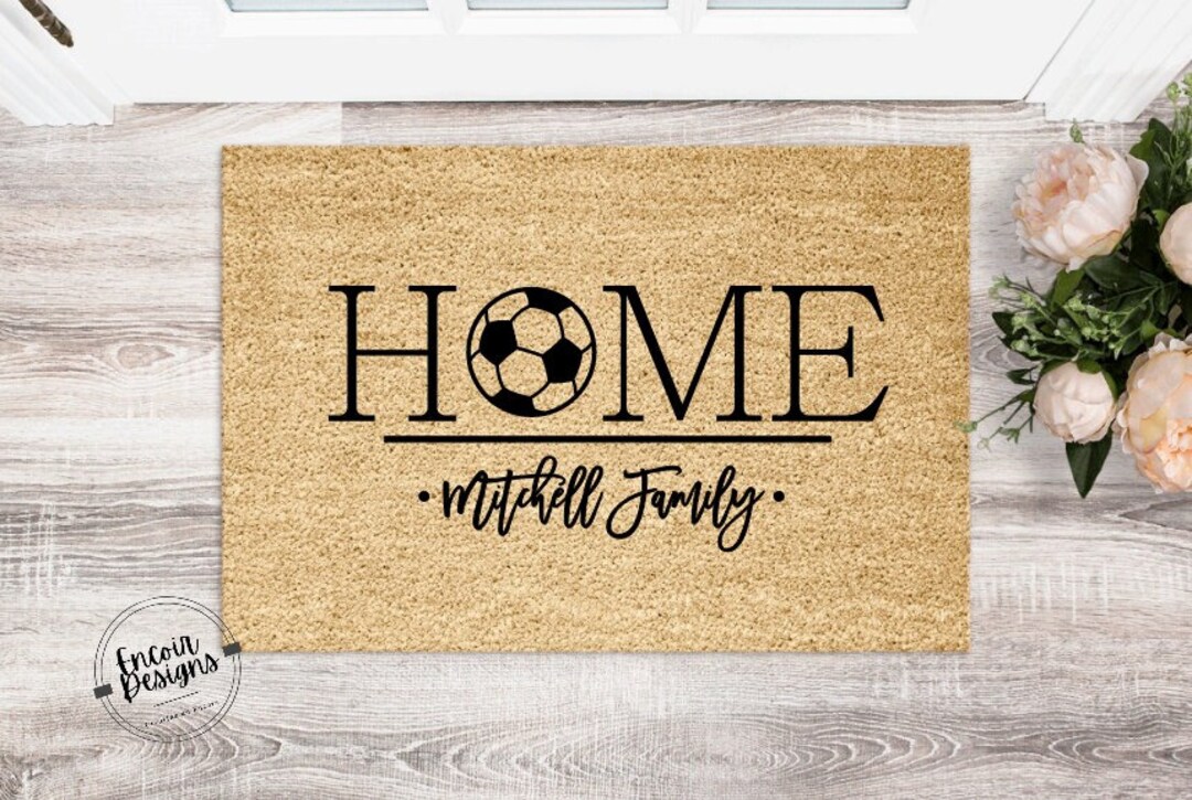 Soccer Football Fan Gear Sports Welcome Mat | Funny Doormat | Welcome ...