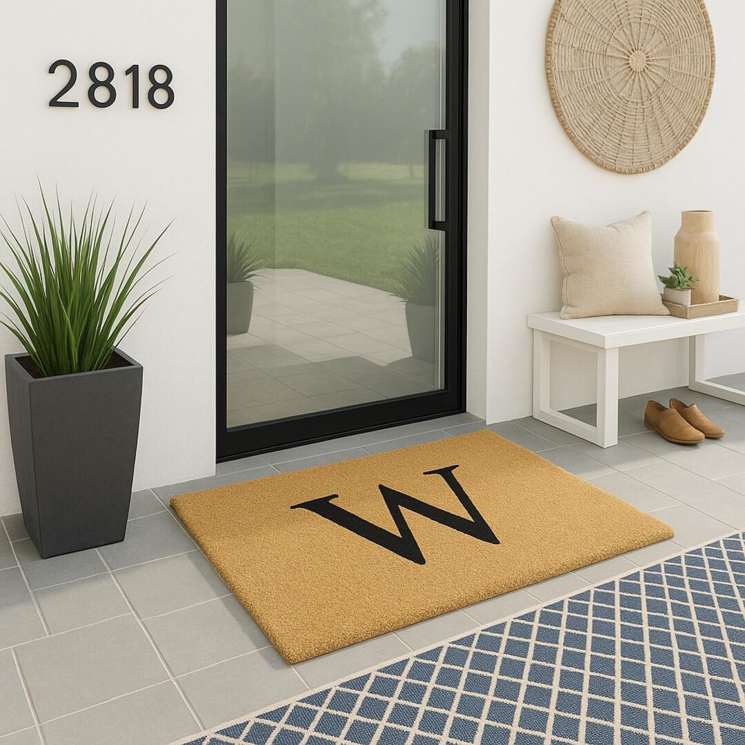 Simple Monogram Door Mat | Wedding Gift | Custom Doormat | Family ...