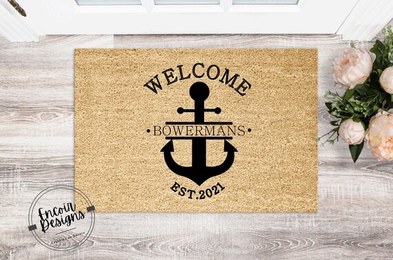 Nautical Beach Themed Custom Welcome Mat Housewarming Gift | Etsy