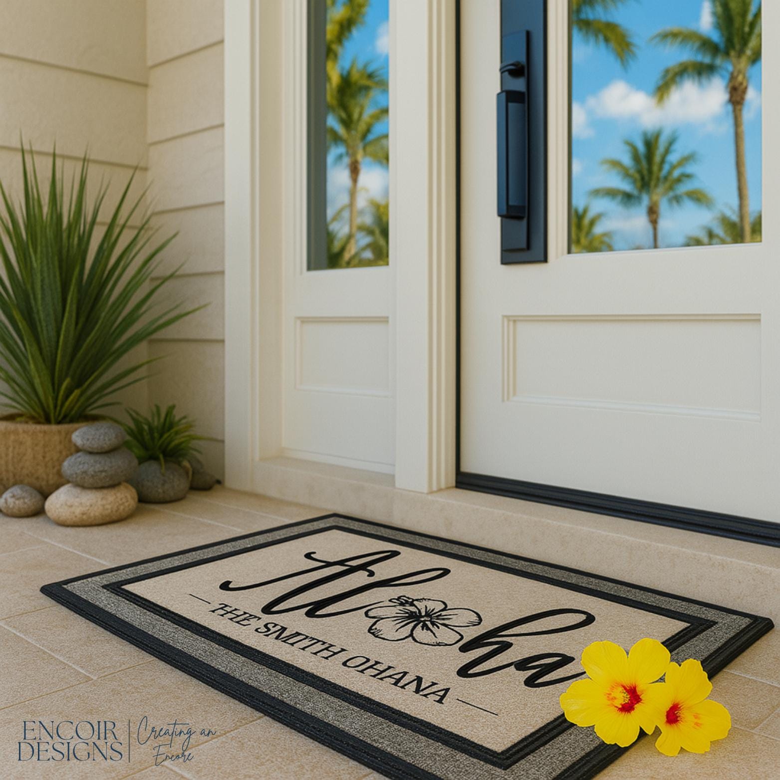 Aloha Doormat Hawaii Style | Tropical Welcome Mat | Island Vibes Entry ...