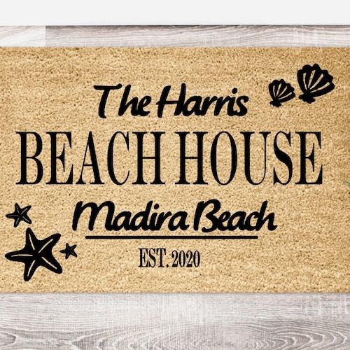 Beach Themed Welcome Mat Personalized Doormat Custom - Etsy