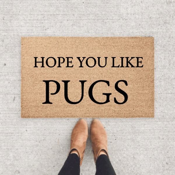 Pug Welcome Mat - Etsy