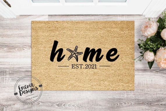Beach Theme Welcome Mat Personalized Doormat Custom | Etsy