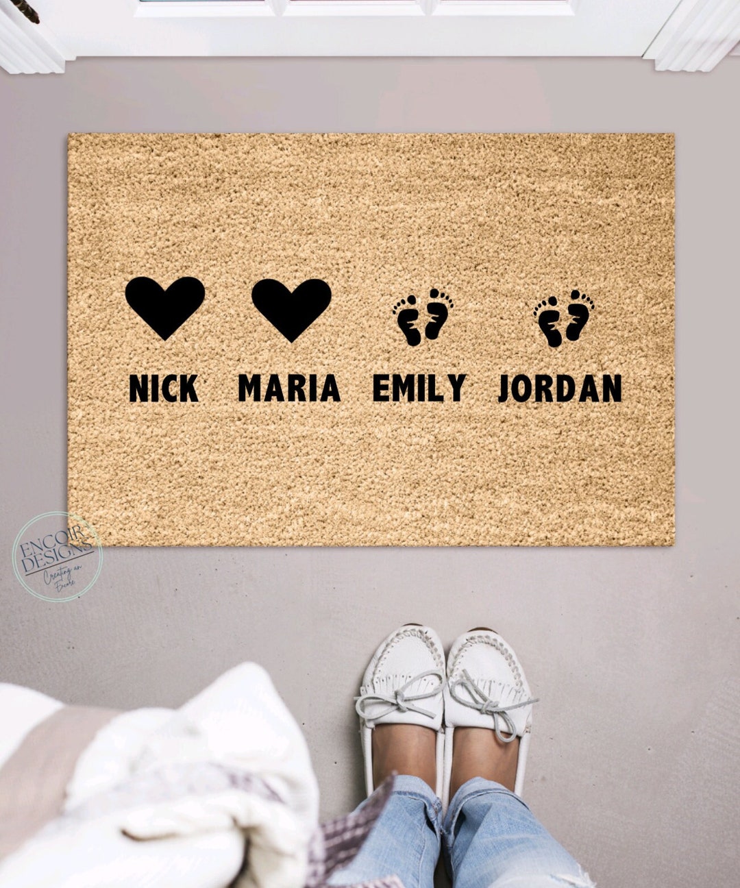 Custom Family Parents and Kids Name Welcome Mat | Custom New Home ...