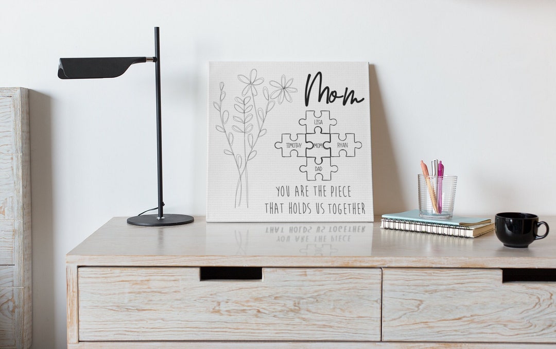 Mother's Day Puzzle Sign, Definition of Mom, Personalized Canvas for ...