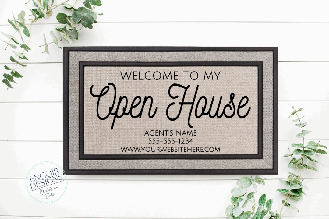 Open House Realtor Door Mat V6| Open House Doormat | Business Doormat ...