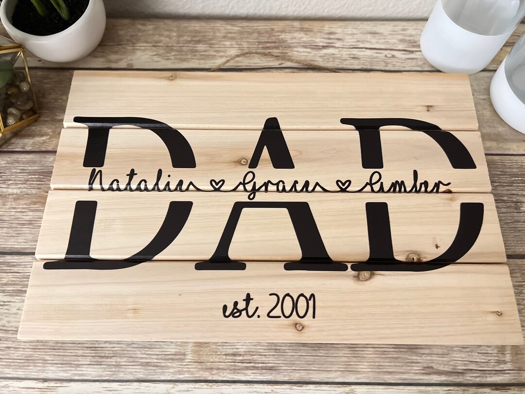 Colorful Dad Wood Sign, Dad Birthday Gift, Fathers Day Gift Idea for ...