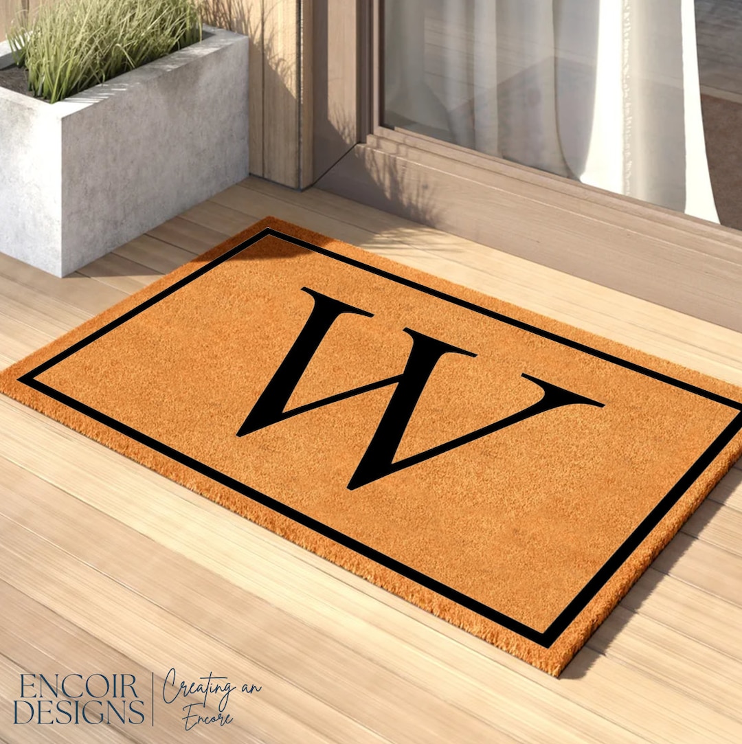 Simple Monogram Door Mat | Wedding Gift | Custom Doormat | Family ...