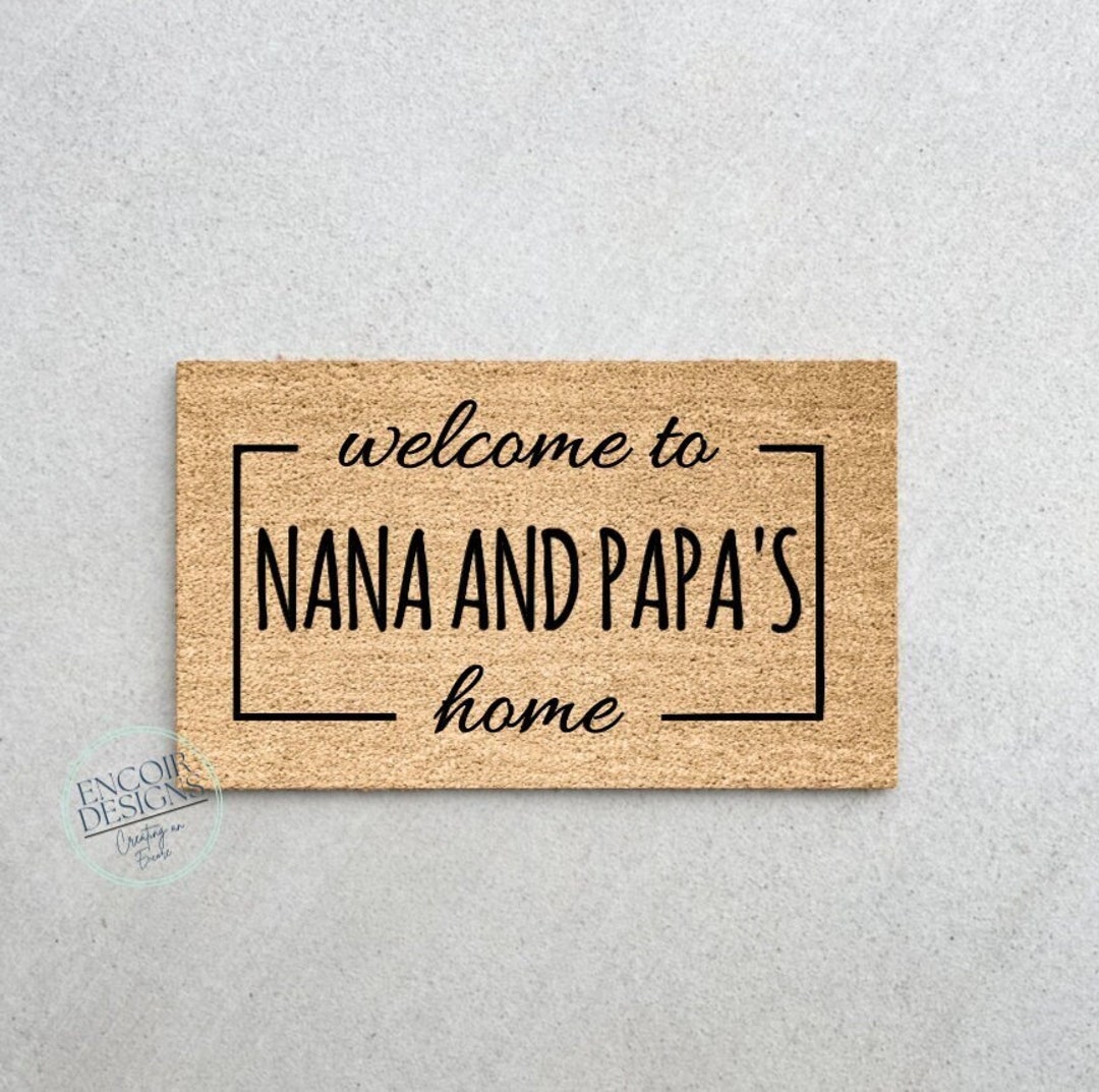 Welcome to Nana and Papa House Custom Welcome Mat Cheerful - Etsy