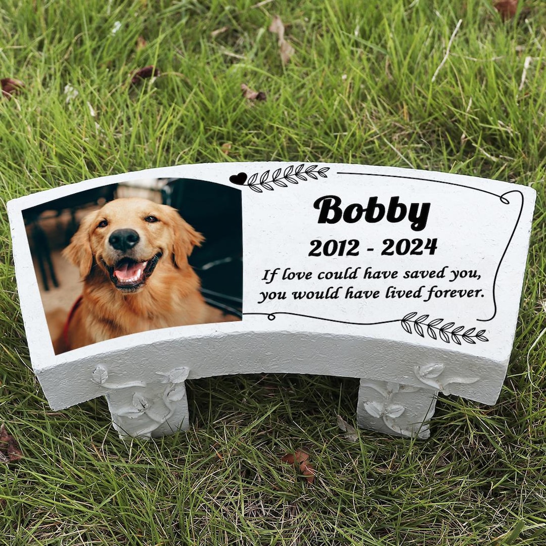 Personalized Pet Memorial Garden Stone With Photo, Dog Grave Markers ...