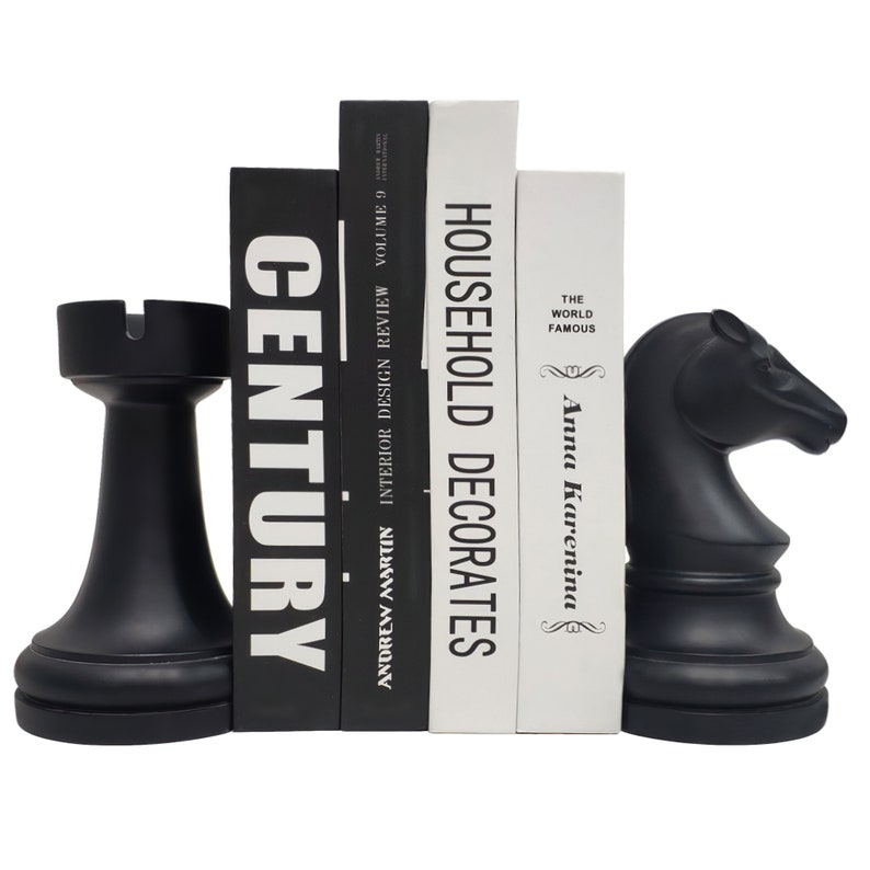 Chess Bookends/decorative Bookends/bookends for Shelves/book - Etsy