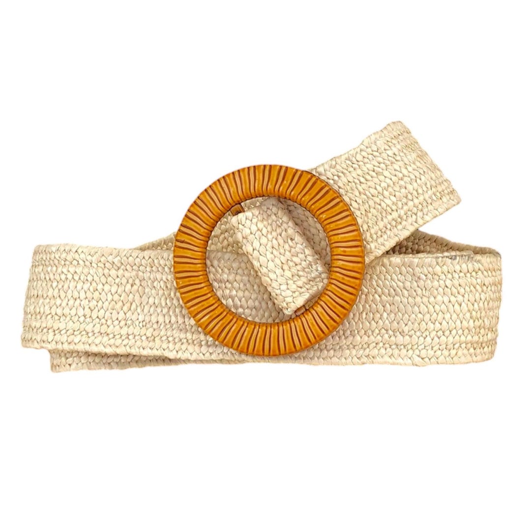 Boho Western Belt Straw Woven Raffia Rattan Belt, Bohemian Macrame Wide ...