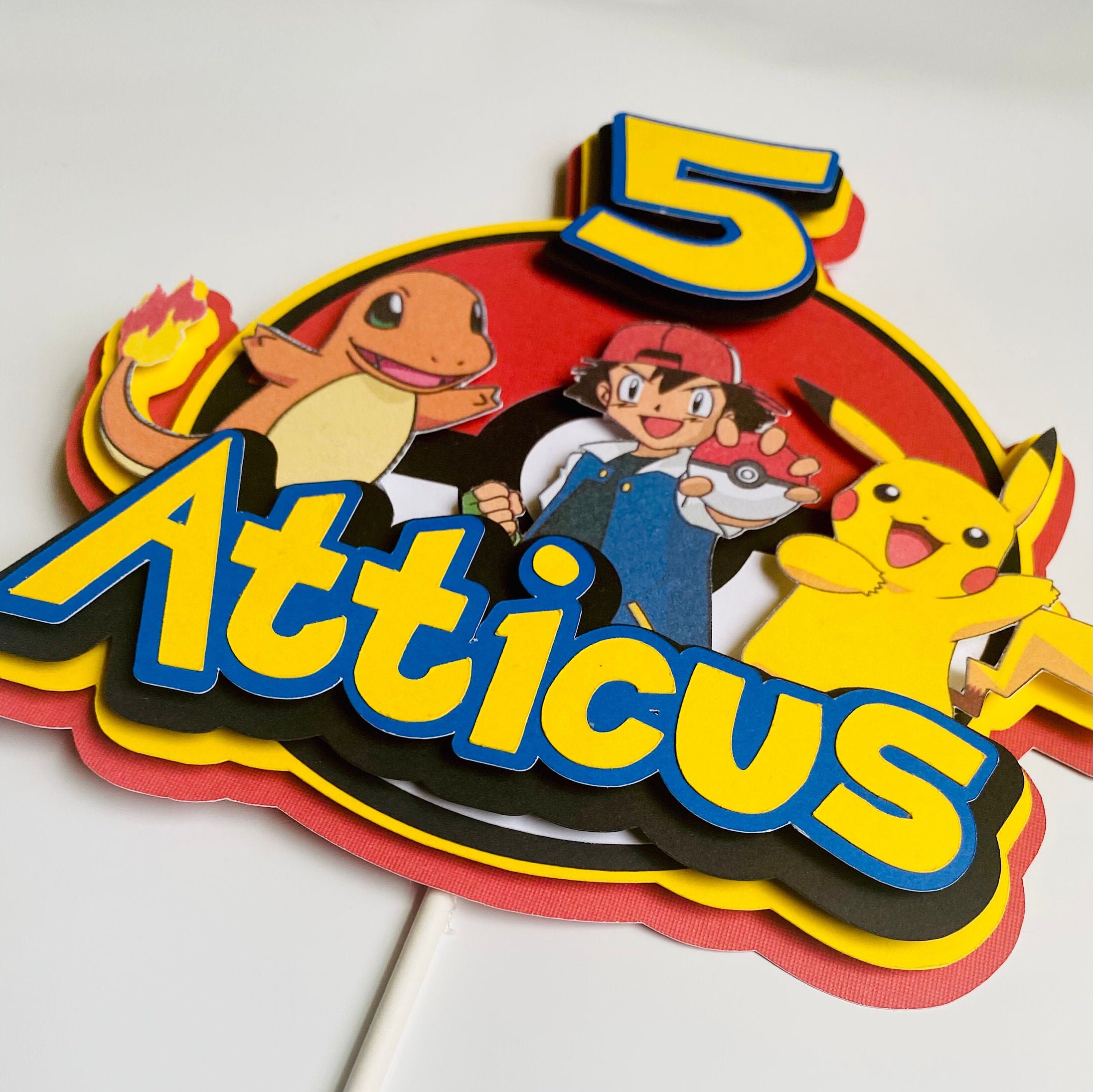 Pokémon Cake Topper Pokémon Birthday Party Pikachu Cake | Etsy