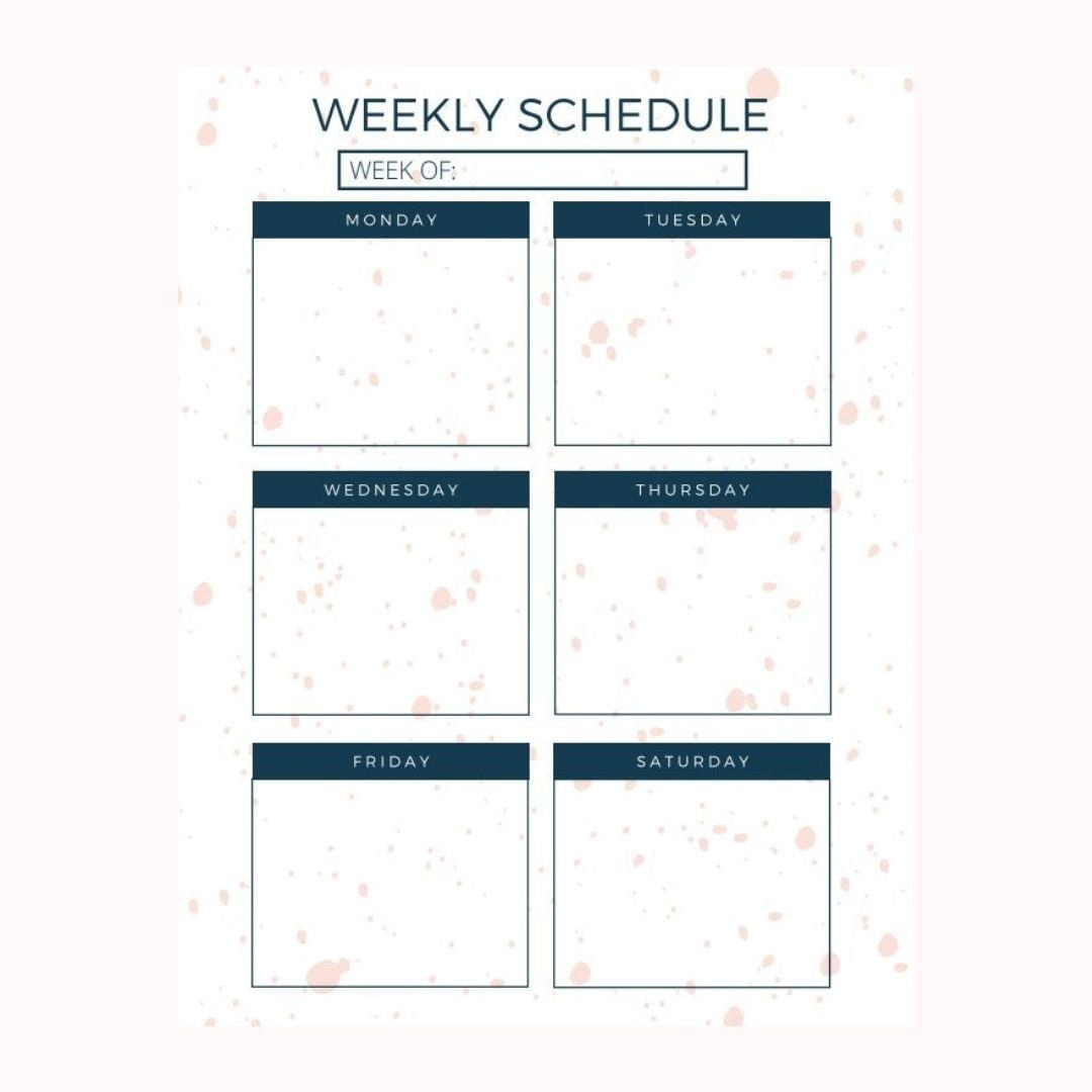 Printable Weekly Schedule Template - PDF. - Etsy