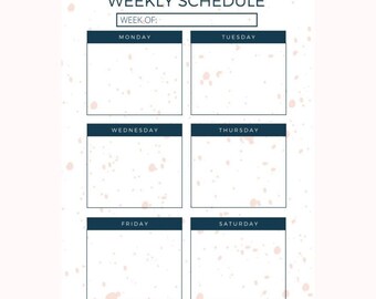 Printable Weekly Schedule Template PDF. - Etsy