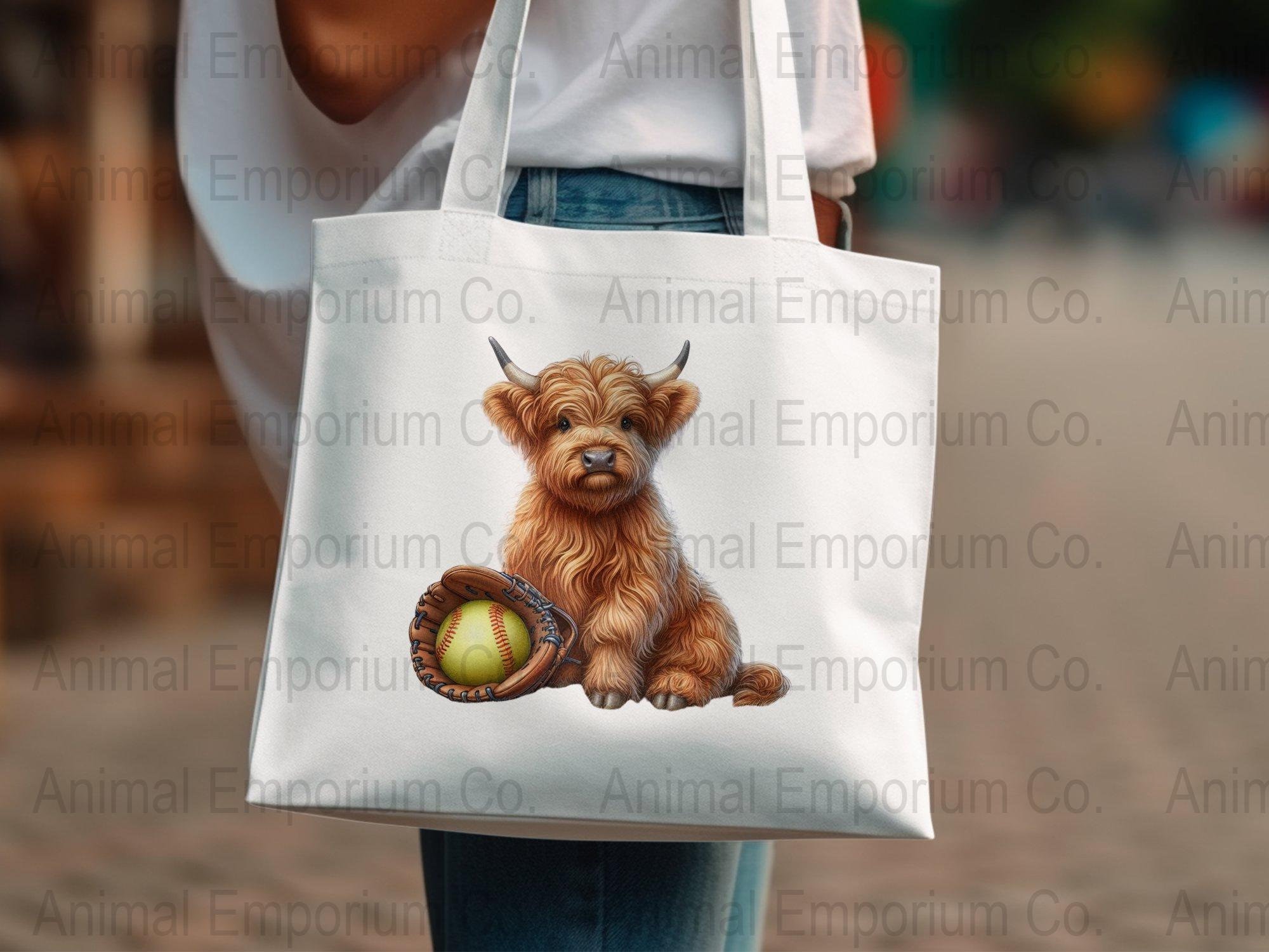 Highland Cow Softball PNG Shirt Sublimation Design, Digital Download ...