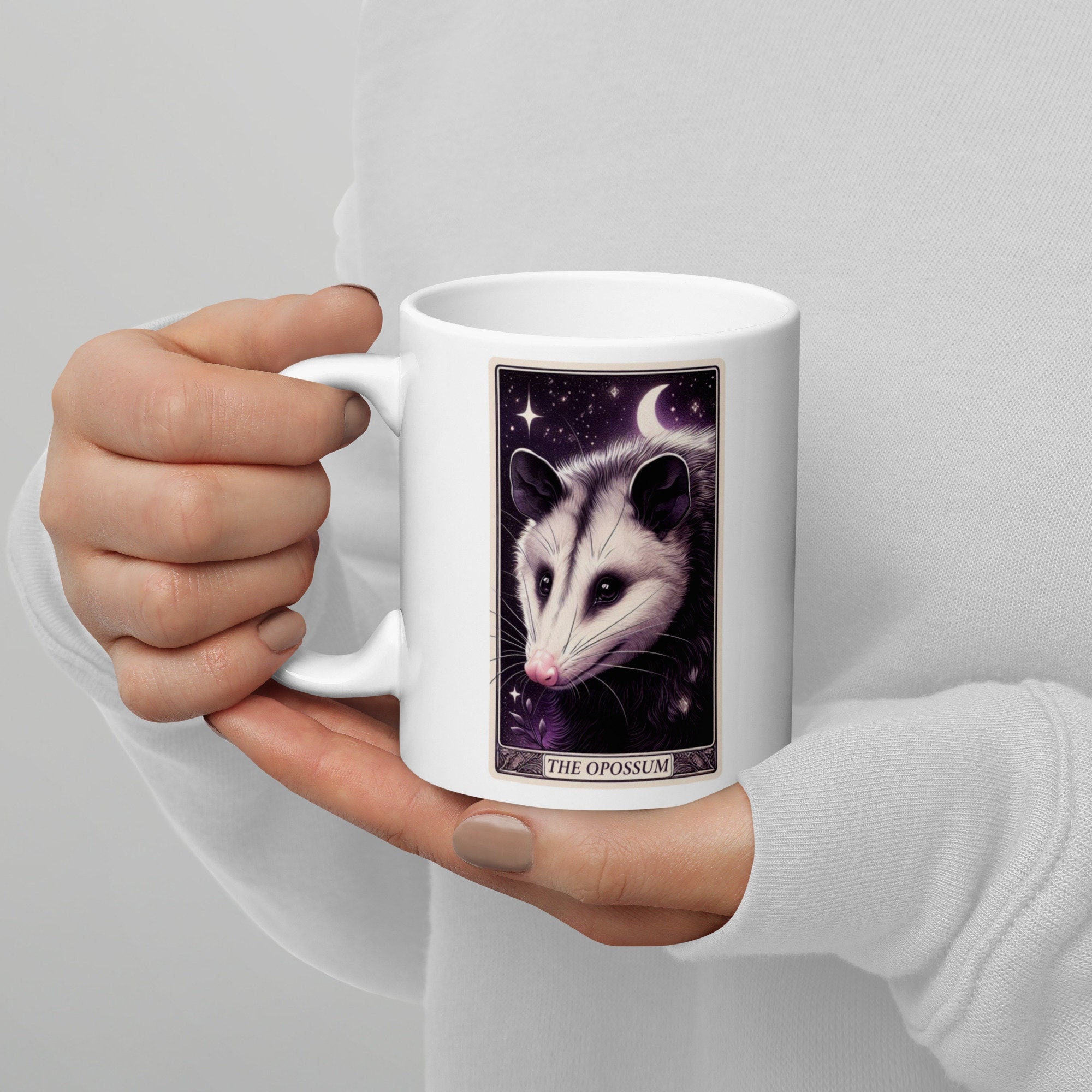 Cute Opossum Tarot Card Coffee Mug for Possum Lover, Possum Mystical ...