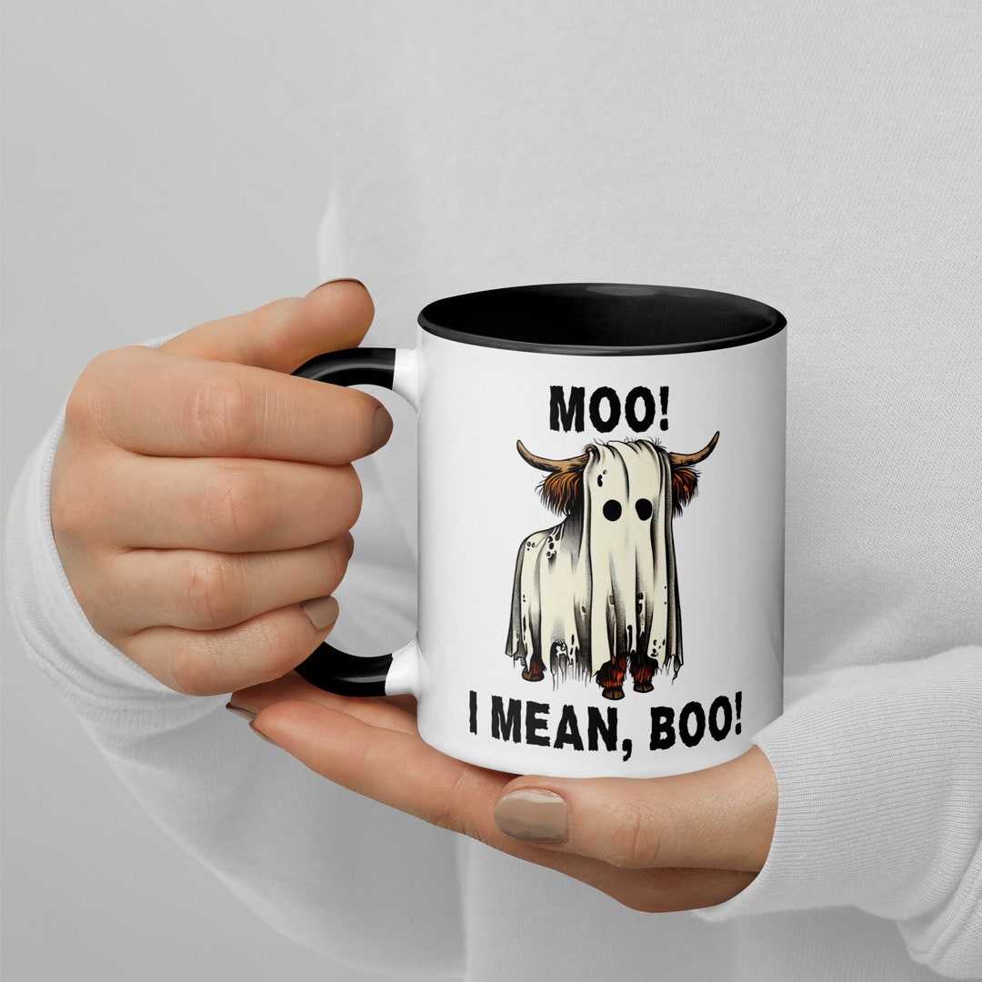 Funny Highland Cow Halloween Ghost Coffee Mug Vintage October - Etsy