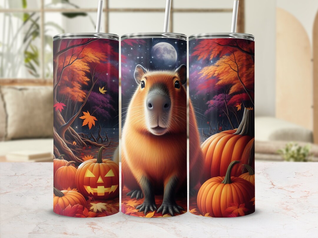 Capybara October Tumbler PNG Wrap, Capybara Halloween Digital Download ...
