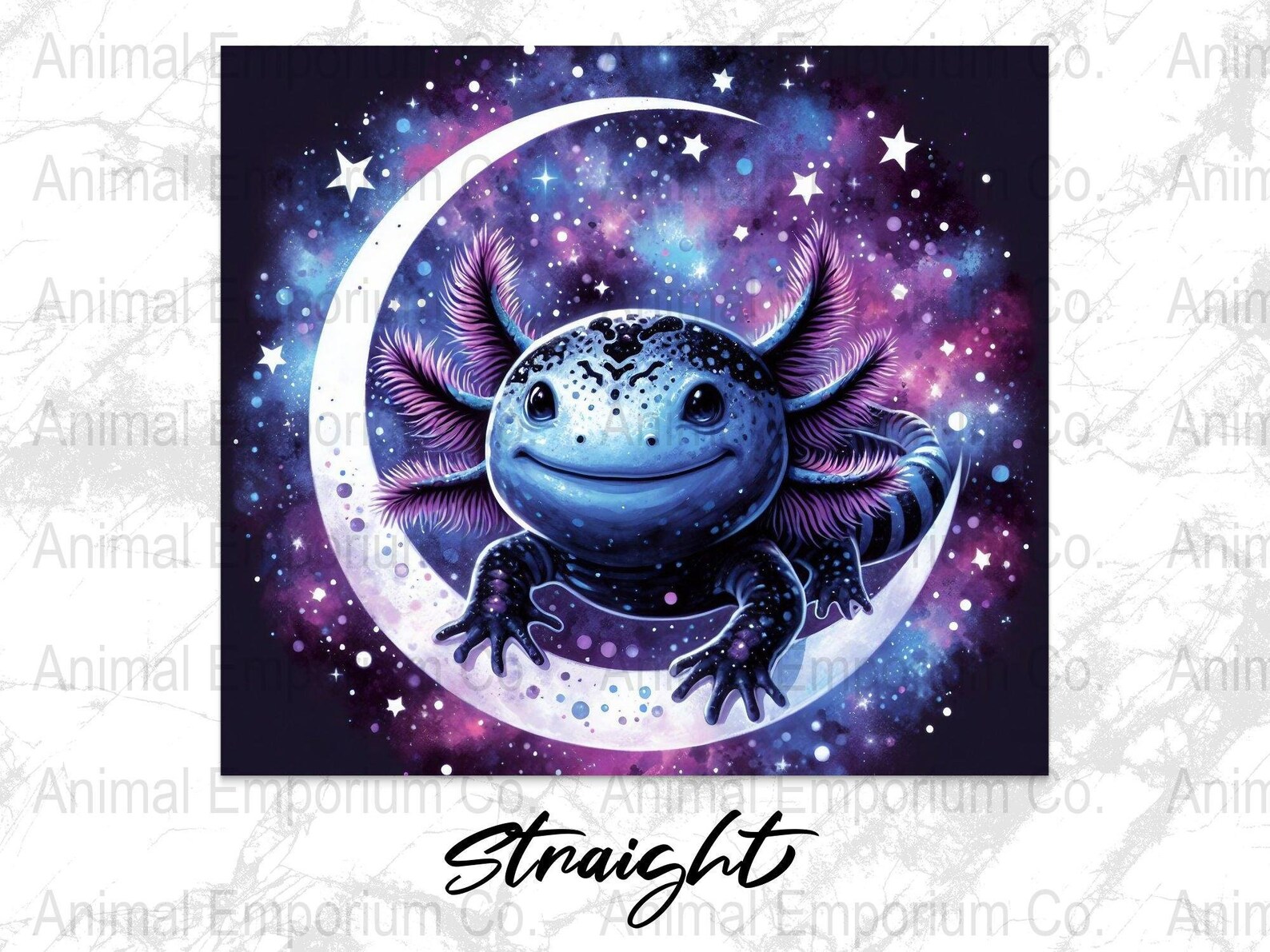 Axolotl Tumbler PNG Wrap, Celestial Night Sky Axolotl, Mystical Moon ...