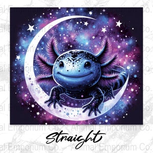 Axolotl Tumbler PNG Wrap, Celestial Night Sky Axolotl, Mystical Moon ...