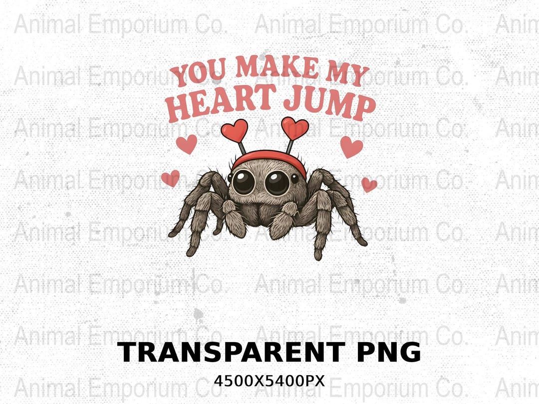 You Make My Heart Jump Valentines Day Jumping Spider PNG, Spider With ...