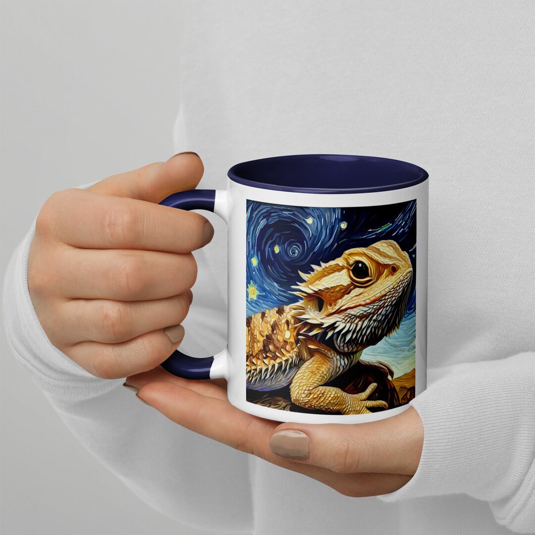 Starry Night Bearded Dragon Digital Painting Coffee Mug, Gifts for ...
