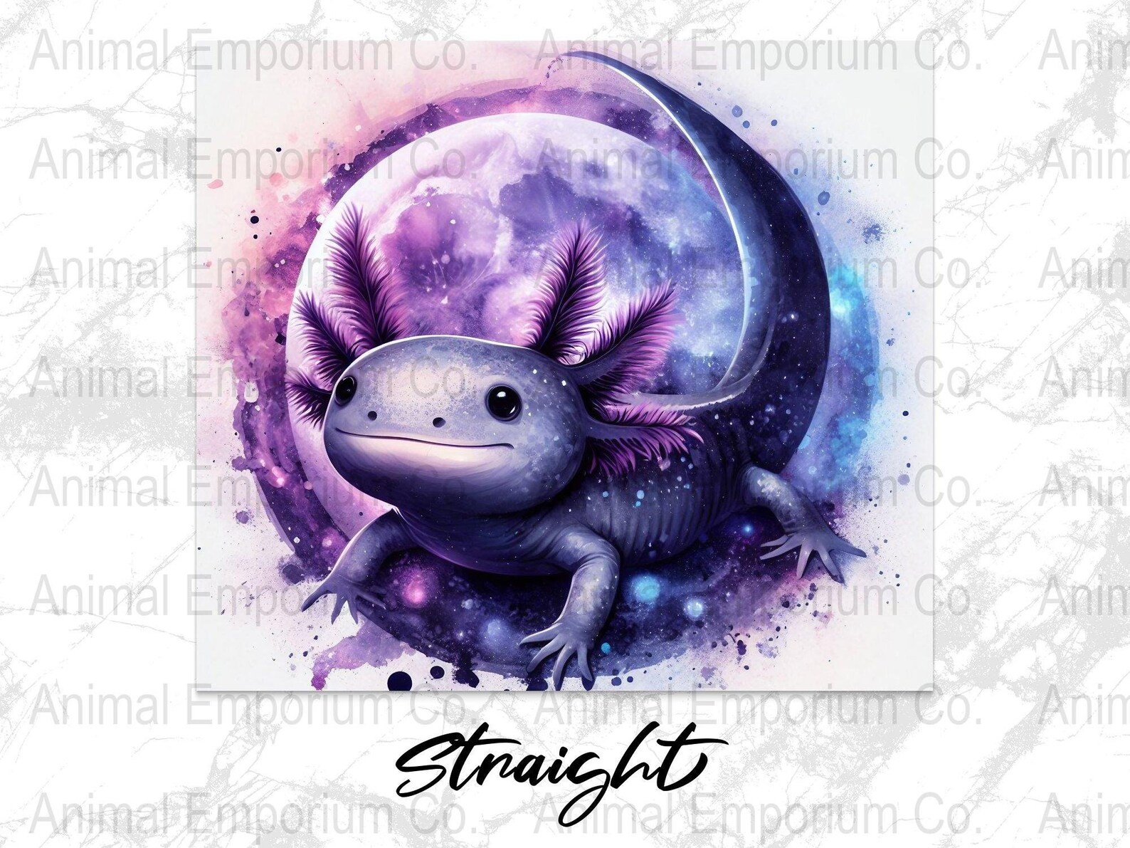 Axolotl Tumbler PNG Wrap, Celestial Night Sky Axolotl, Mystical Moon ...