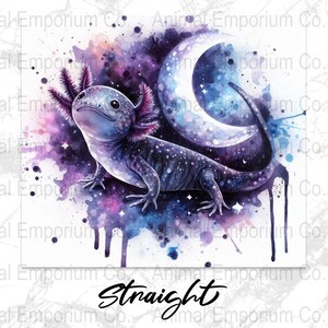 Axolotl Tumbler PNG Wrap, Celestial Night Sky Axolotl, Mystical Moon ...
