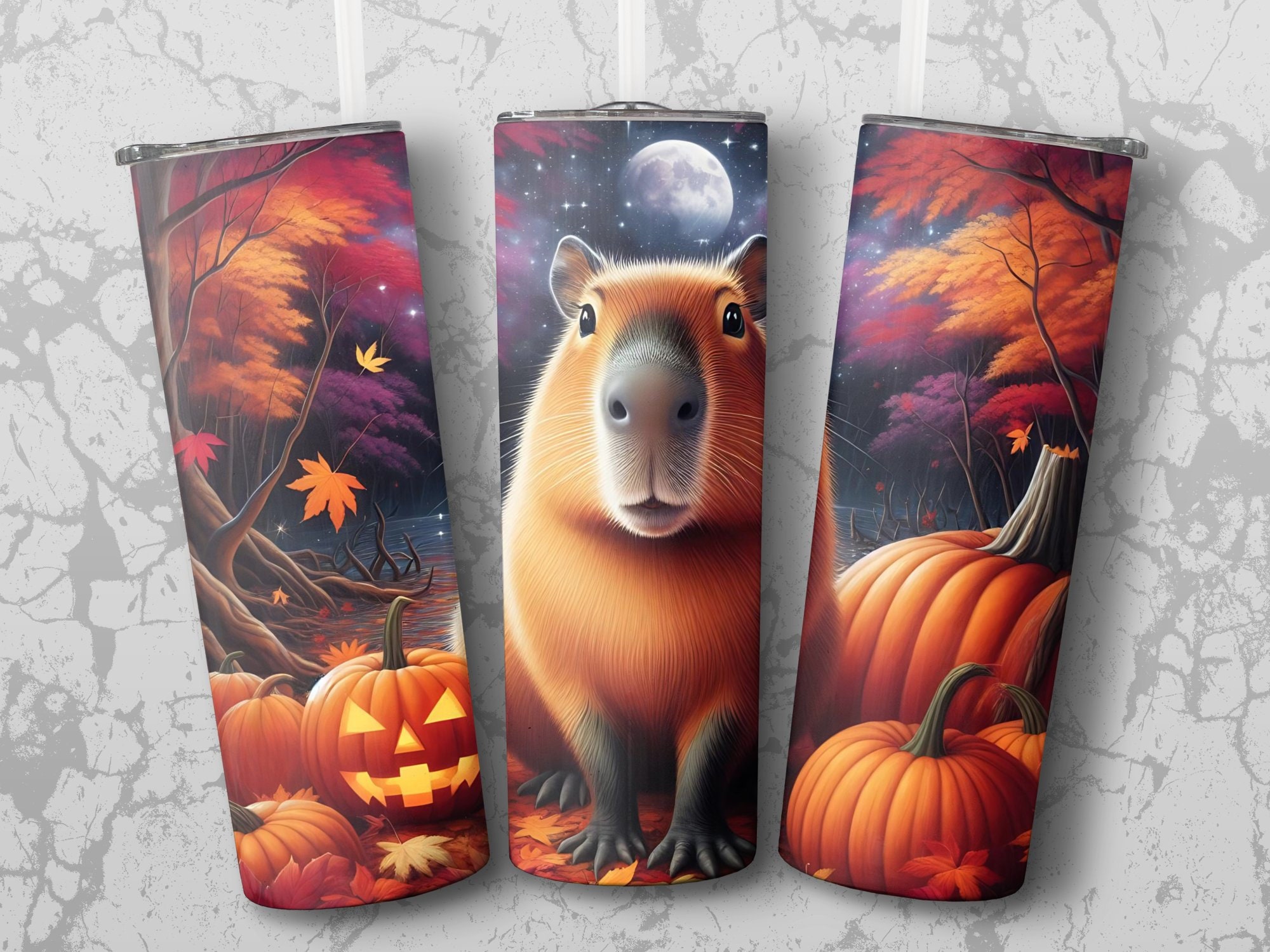 Capybara October Tumbler PNG Wrap, Capybara Halloween Digital Download ...