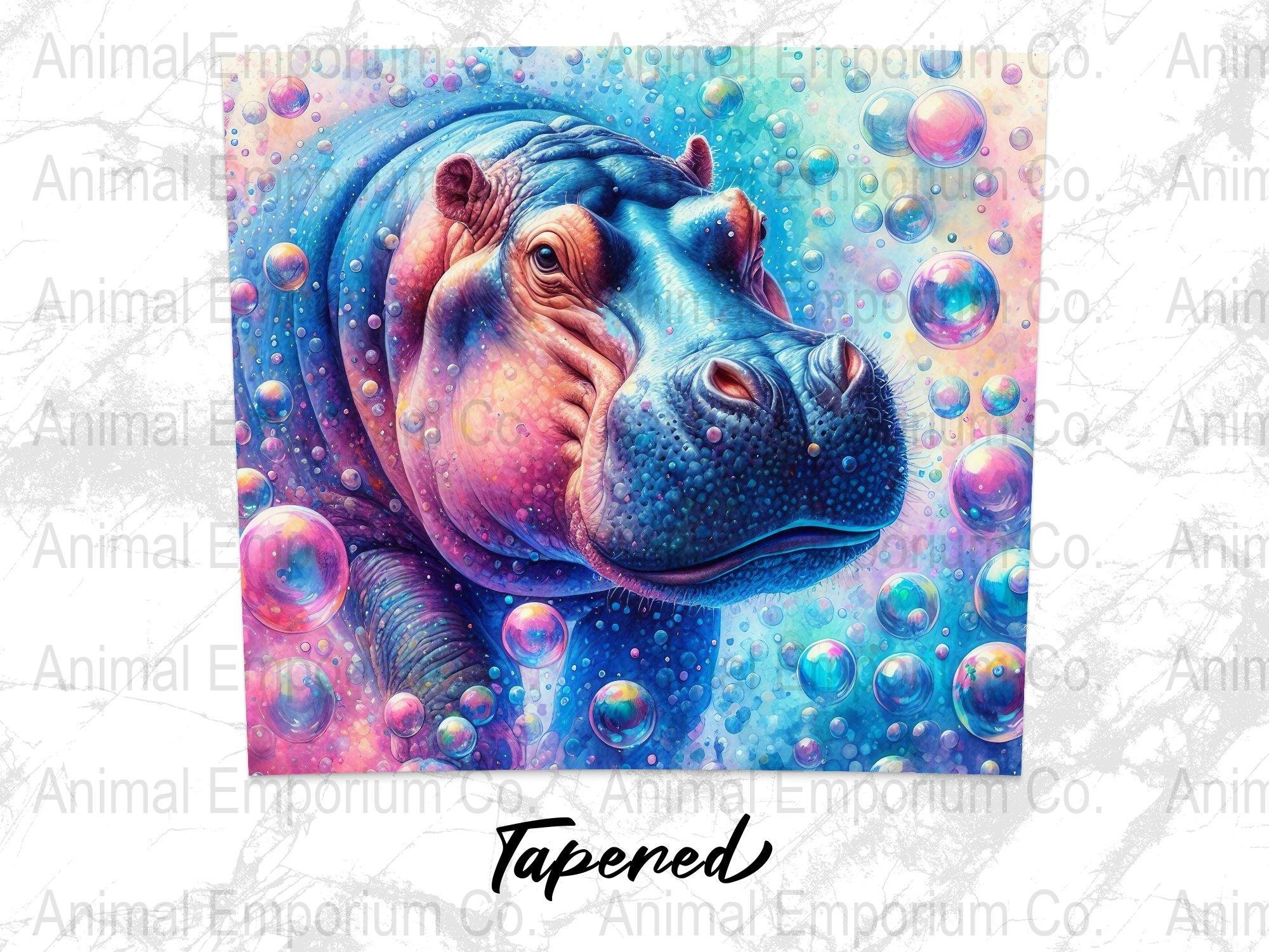 Hippo Watercolor 20oz Skinny Straight Tumbler Wrap, Hippo Lover ...